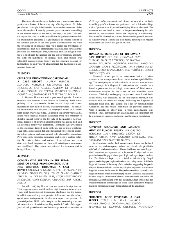 (PDF) Traumatic Bone Cyst of the Jaws: A Case Report