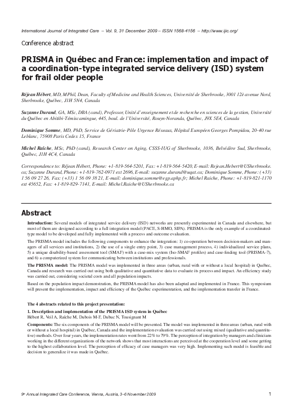 (PDF) PRISMA in Québec and France: implementation and impact of a ...