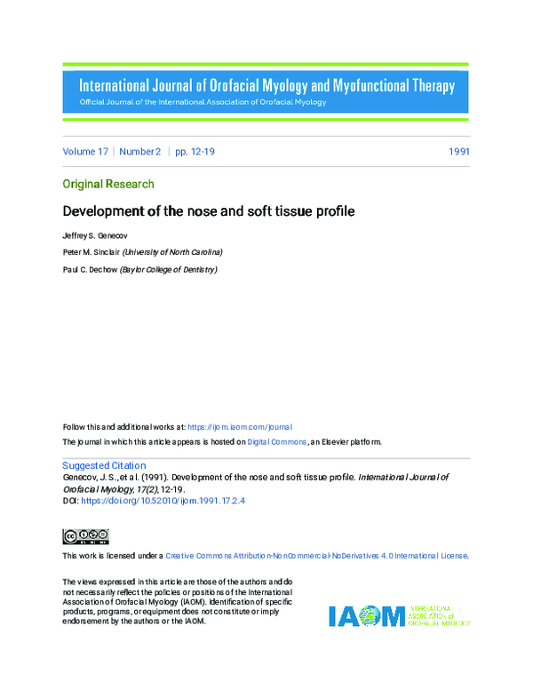 (PDF) Development of the nose and soft tissue profile