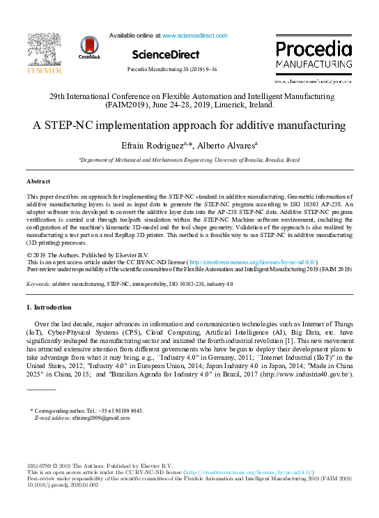 (PDF) A STEP-NC implementation approach for additive manufacturing