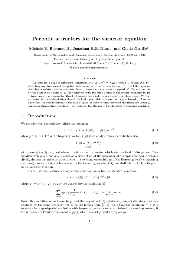 (PDF) Periodic attractors for the varactor equation