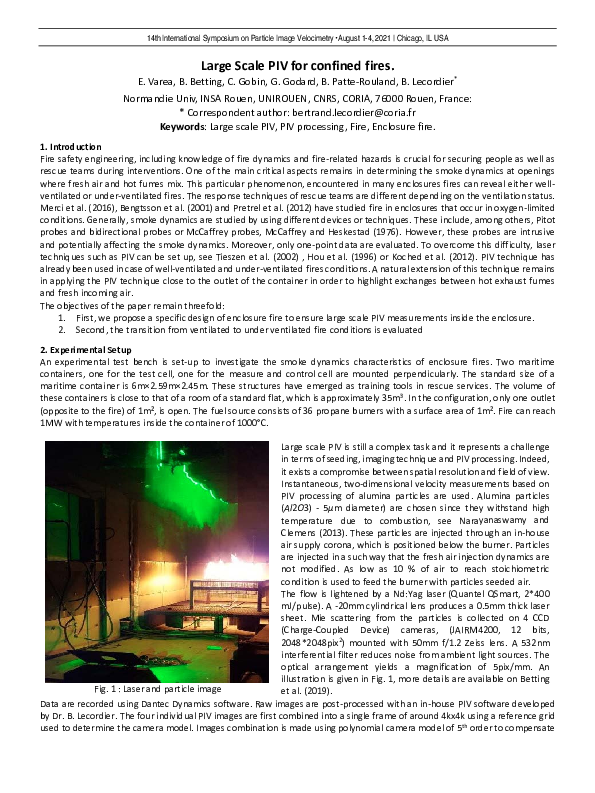 (PDF) Large Scale PIV for confined fires