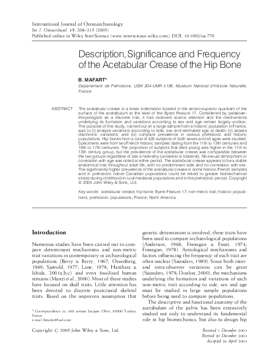 (PDF) Description, significance and frequency of the acetabular crease ...