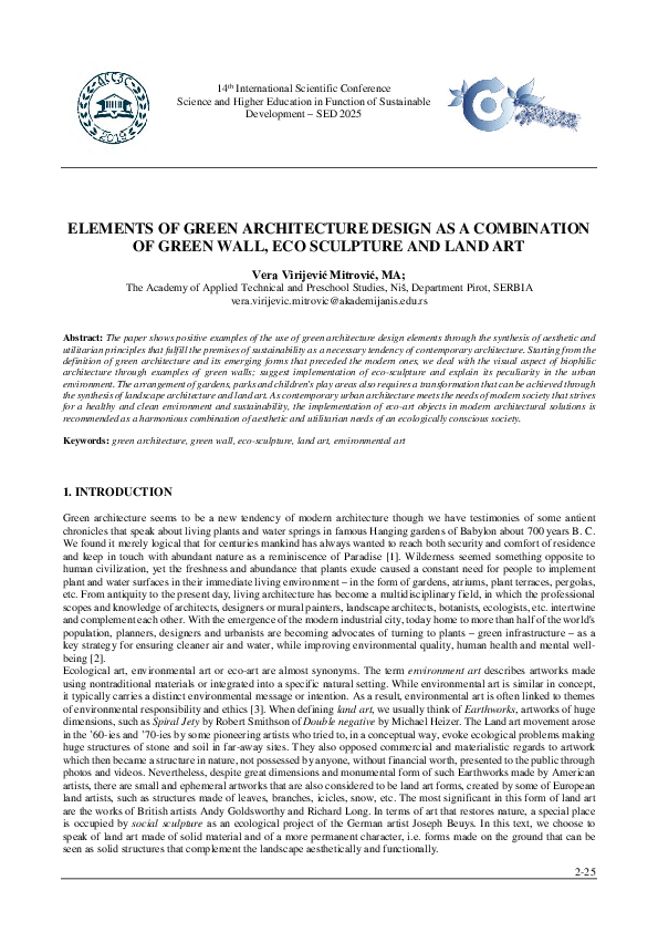 (PDF) ELEMENTS OF GREEN ARCHITECTURE DESIGN AS A COMBINATION OF GREEN ...