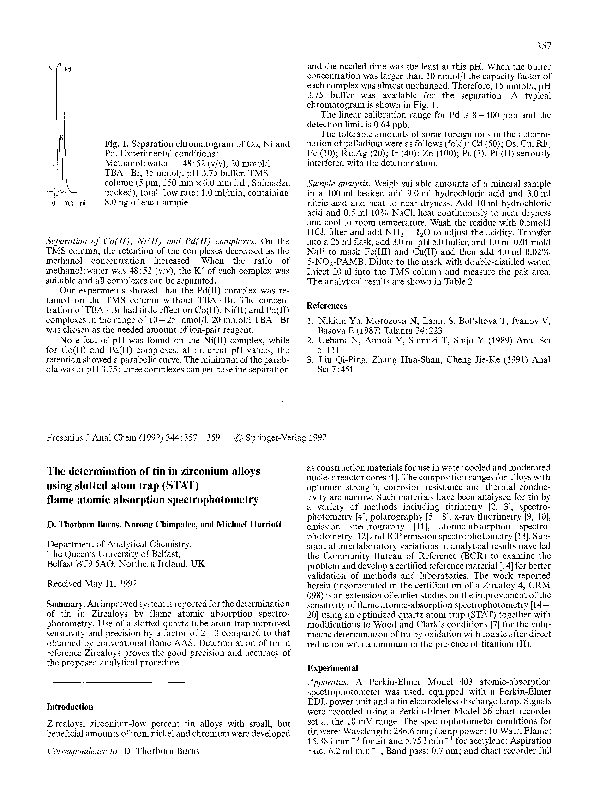 (PDF) The determination of tin in zirconium alloys using slotted atom ...