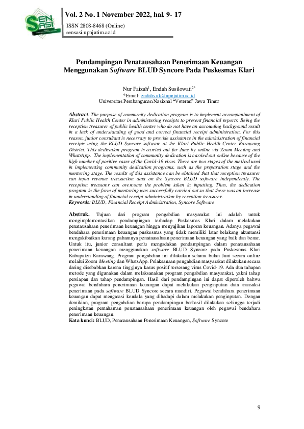 (PDF) Pendampingan Penatausahaan Penerimaan Keuangan Menggunakan ...