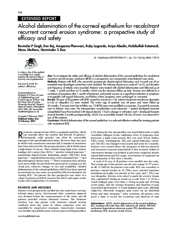(PDF) Alcohol delamination of the corneal epithelium for recalcitrant ...