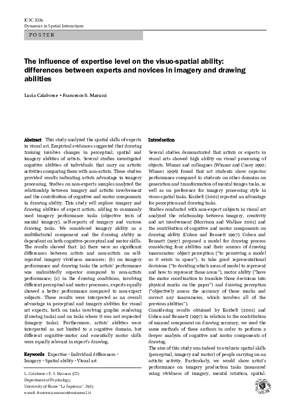 (PDF) The influence of expertise level on the visuo-spatial ability ...