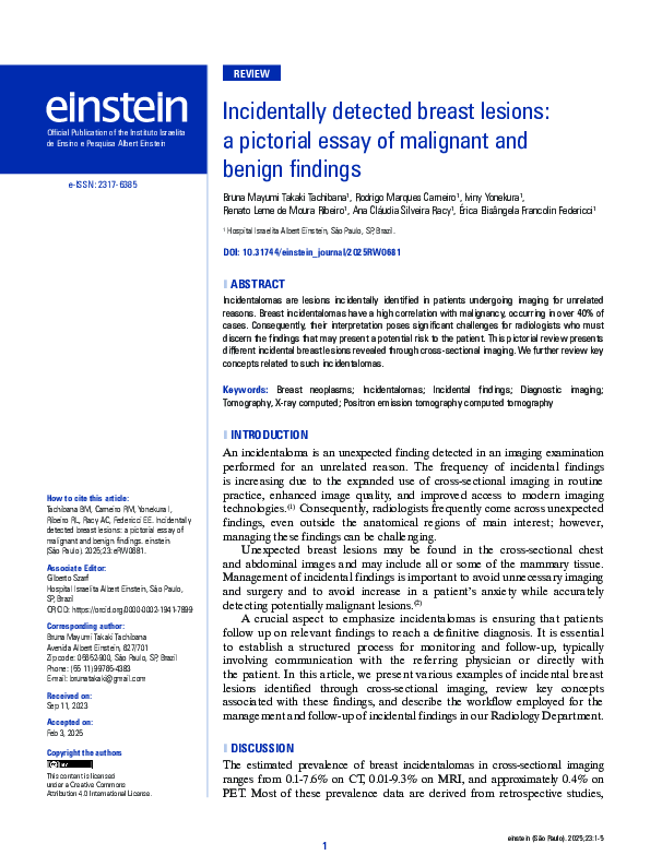 (PDF) Incidentally detected breast lesions: a pictorial essay of ...