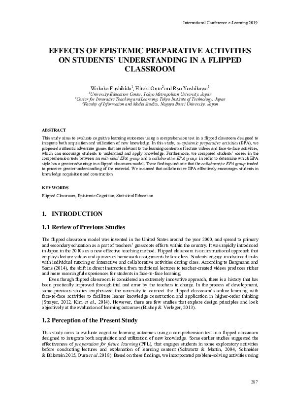 (PDF) Effects of Epistemic Preparative Activities on Students ...