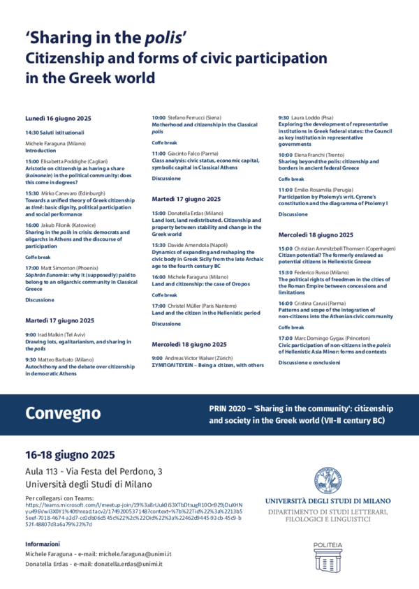 (PDF) Programma convegno “‘Sharing in the polis’: citizenship and forms ...