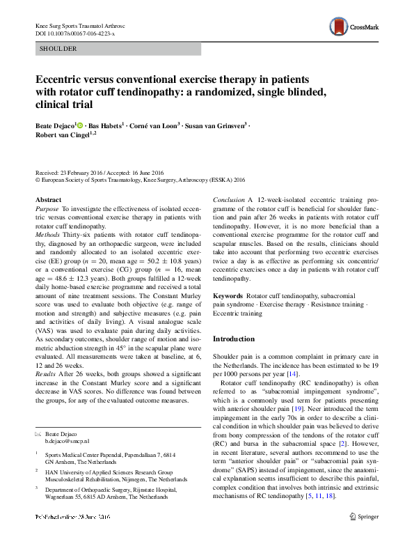 (PDF) Eccentric versus conventional exercise therapy in patients with ...