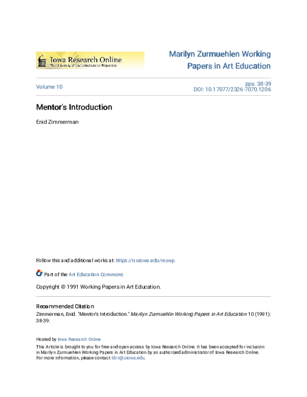 (PDF) Mentor's Introduction