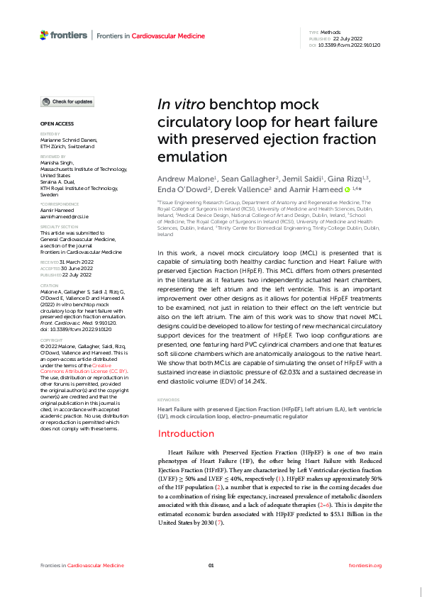 (PDF) In vitro benchtop mock circulatory loop for heart failure with ...