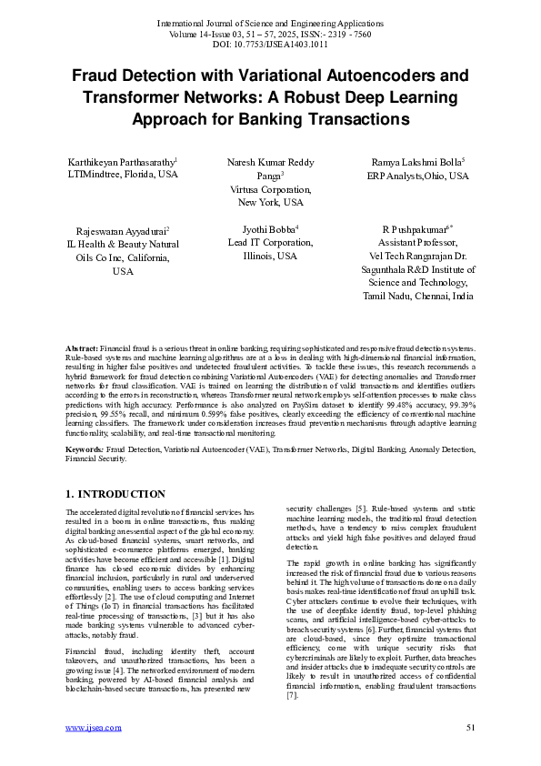 (PDF) Fraud Detection with Variational Autoencoders and Transformer Networks: A Robust Deep ...
