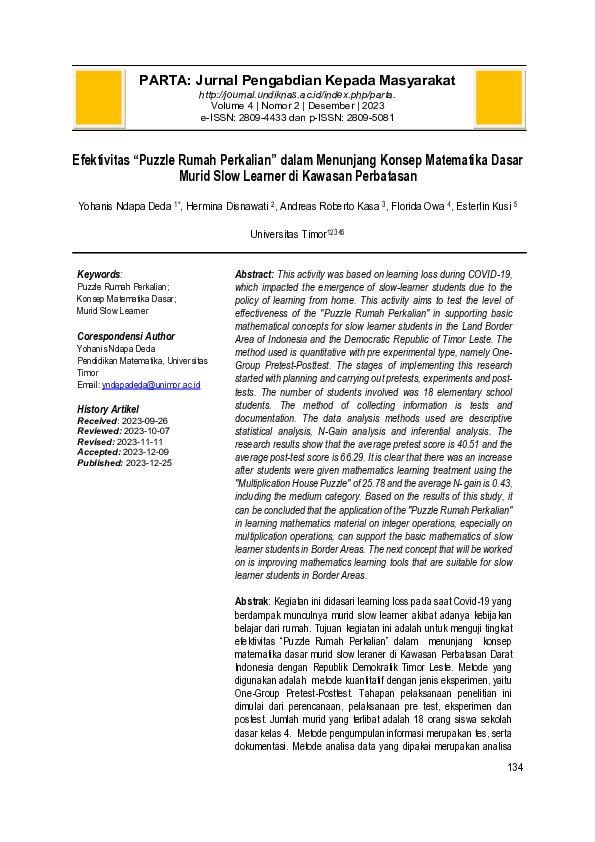 (PDF) Efektivitas “Puzzle Rumah Perkalian” dalam Menunjang Konsep ...
