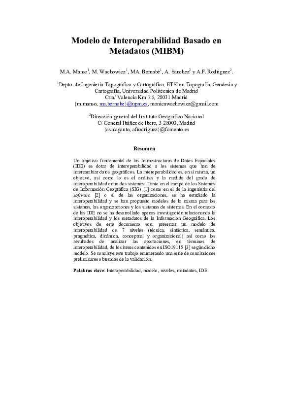 (PDF) Modelo de Interoperabilidad Basado en Metadatos (MIBM)
