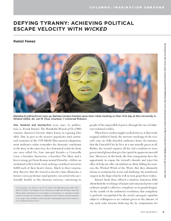 (PDF) Defying Tyranny: Achieving Political Escape Velocity with Wicked