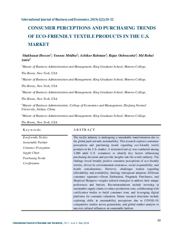 (PDF) CONSUMER PERCEPTIONS AND PURCHASING TRENDS OF ECO-FRIENDLY ...