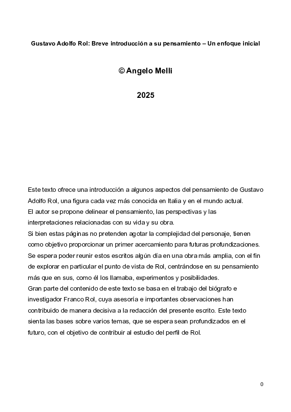 (PDF) Gustavo Adolfo Rol: Breve introducción a su pensamiento – Un ...