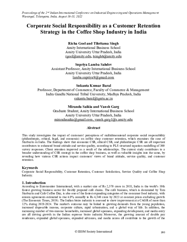 (PDF) Corporate Social Responsibility as a Customer Retention Strategy ...