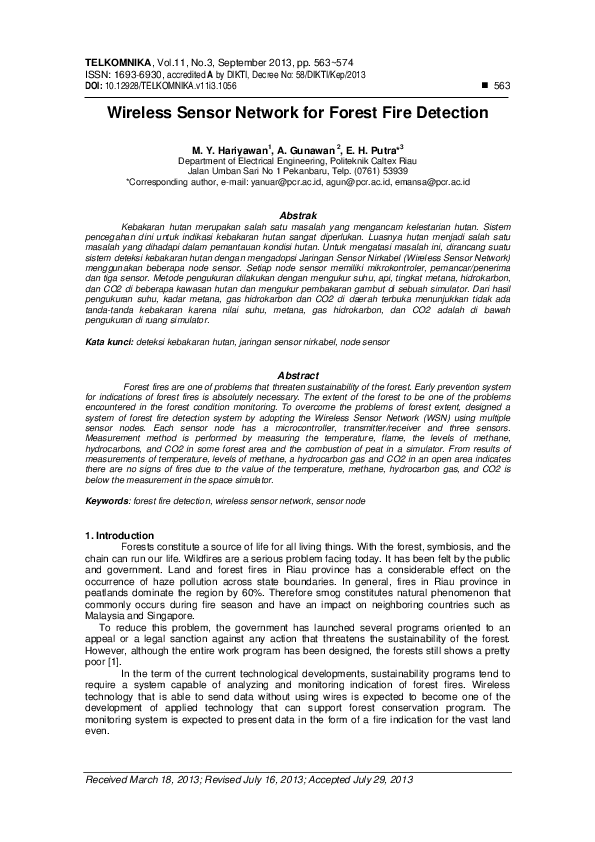 (PDF) Wireless Sensor Network for Forest Fire Detection