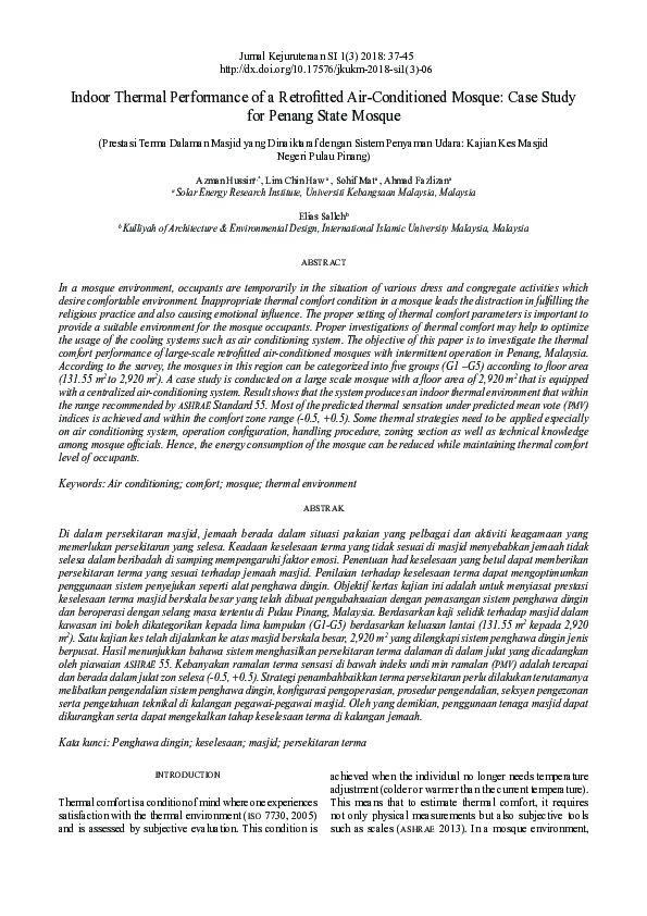 (PDF) Indoor Thermal Performance of a Retrofitted Air-Conditioned ...