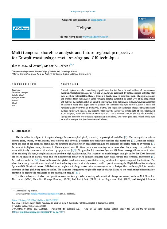 (PDF) Multi-temporal shoreline analysis and future regional perspective ...