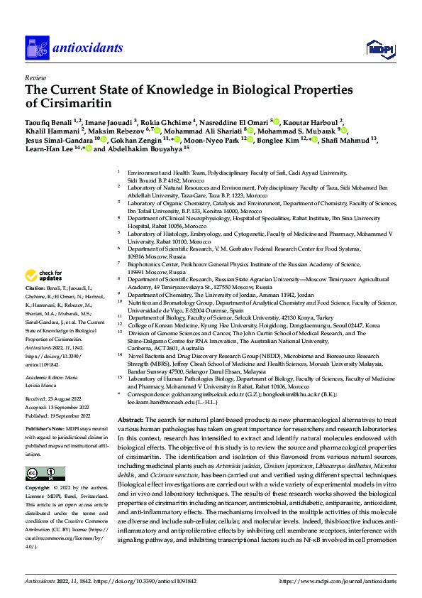 (PDF) The Current State of Knowledge in Biological Properties of ...
