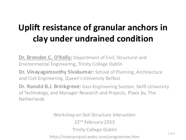 (PDF) Uplift resistance of granular anchors in clay under undrained ...