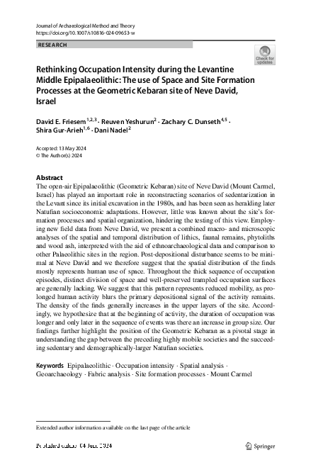 (PDF) Rethinking Occupation Intensity during the Levantine Middle ...