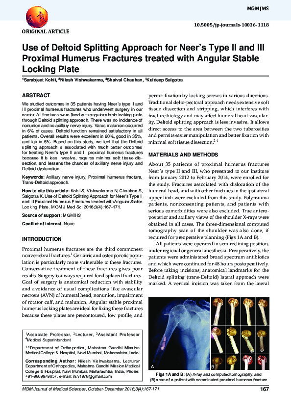 (PDF) Use of Deltoid Splitting Approach for Neer’s Type II and III ...