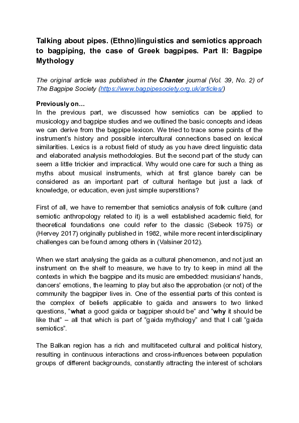 (PDF) Talking about pipes. (Ethno)linguistics and semiotics approach to ...