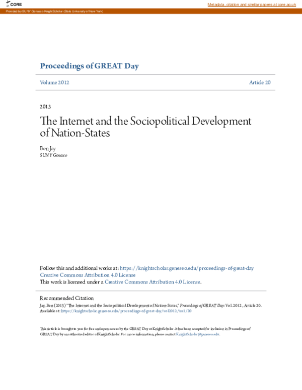 (PDF) The Internet and the Sociopolitical Development of Nation-States