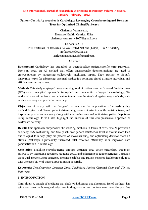 (PDF) Patient-Centric Approaches in Cardiology: Leveraging ...