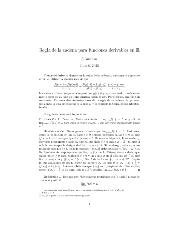 (PDF) Regla de la cadena para funciones derivables en R
