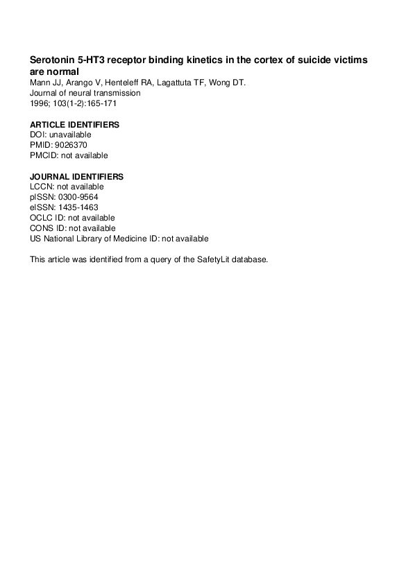 (PDF) Serotonin 5-HT3 receptor binding kinetics in the cortex of ...