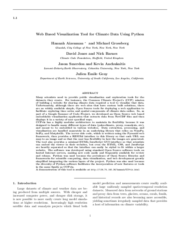 (PDF) Web Based Visualization Tool for Climate Data Using Python