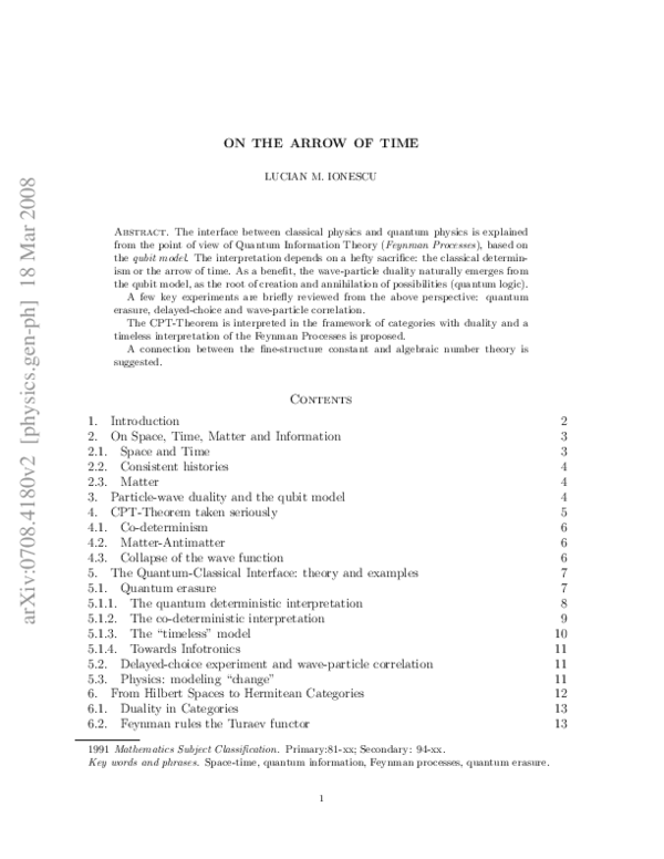 (PDF) On The Arrow of Time