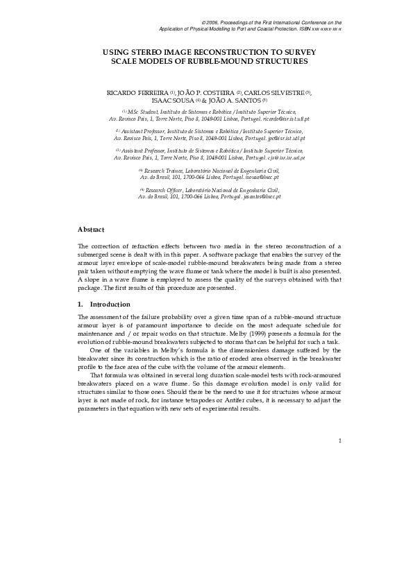(PDF) Using stereo image reconstruction to survey scale models of ...