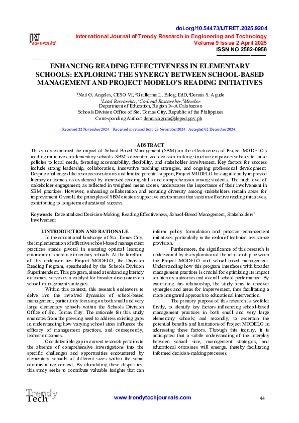 (PDF) ENHANCING READING EFFECTIVENESS IN ELEMENTARY SCHOOLS: EXPLORING ...