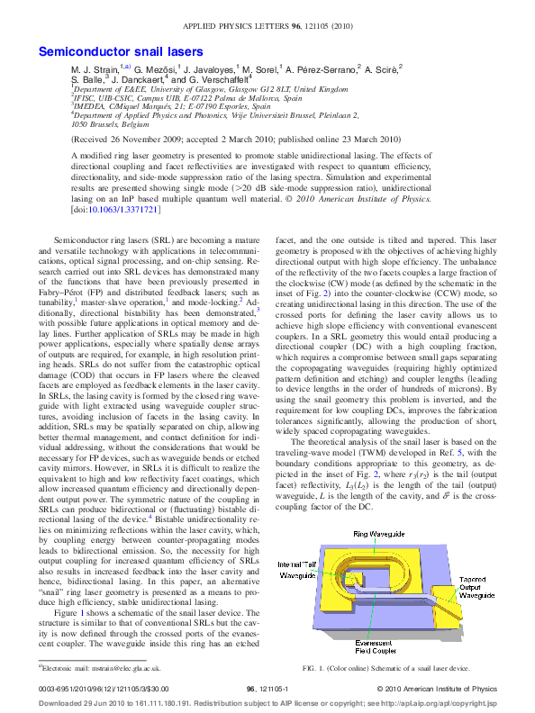 (PDF) Semiconductor snail lasers