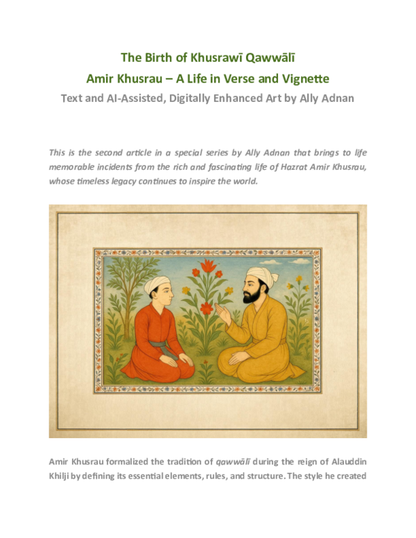 (PDF) Amir Khusrau – A Life in Verse and Vignette: The Birth of ...