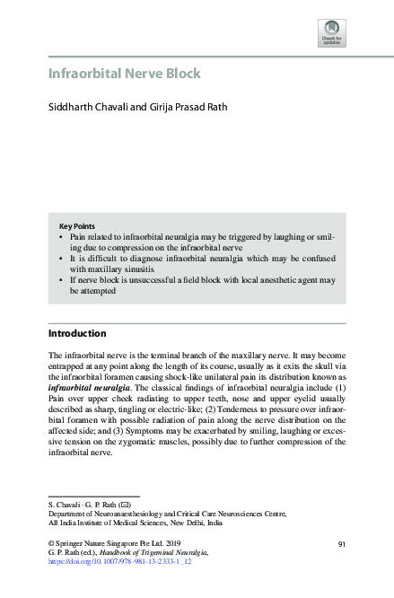 (PDF) Infraorbital Nerve Block