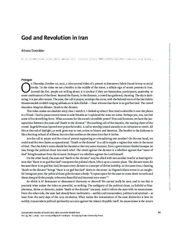 (PDF) God and Revolution in Iran