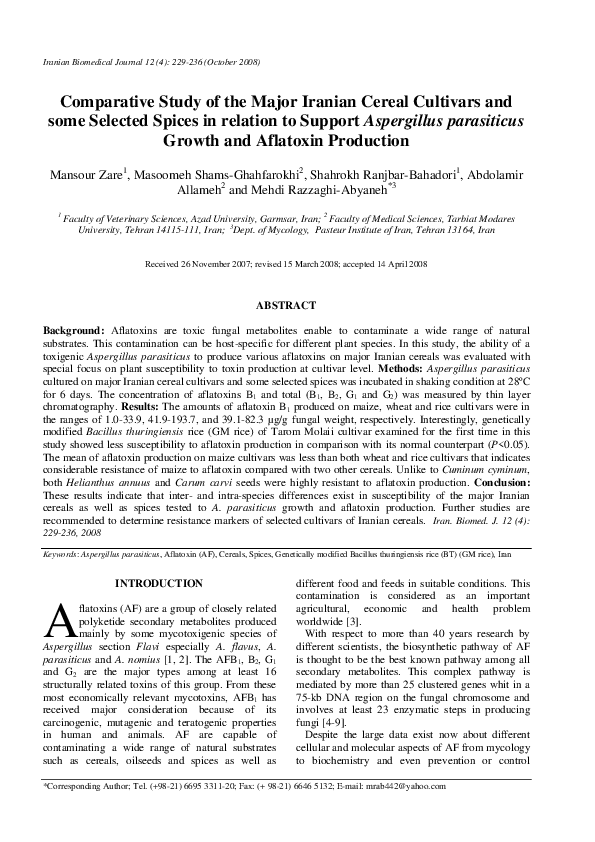 (PDF) Comparative study of the major Iranian cereal cultivars and some ...