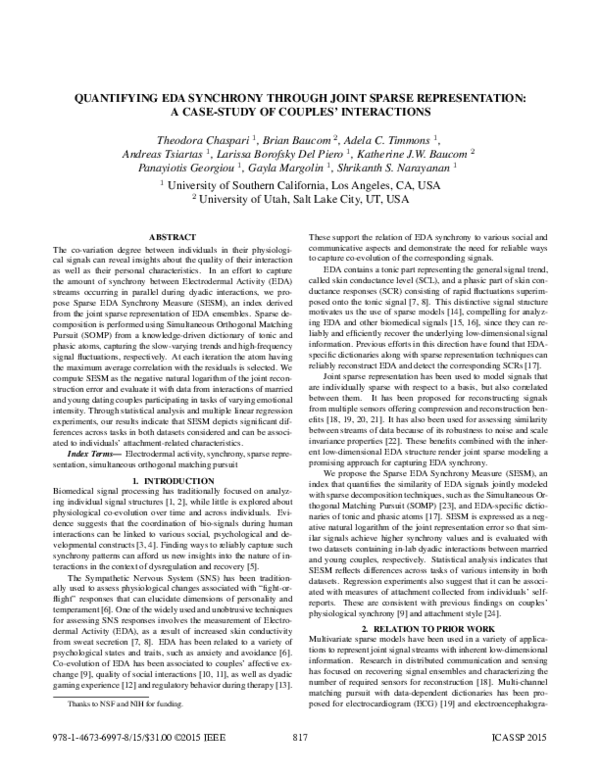 (PDF) Quantifying EDA synchrony through joint sparse representation: A ...