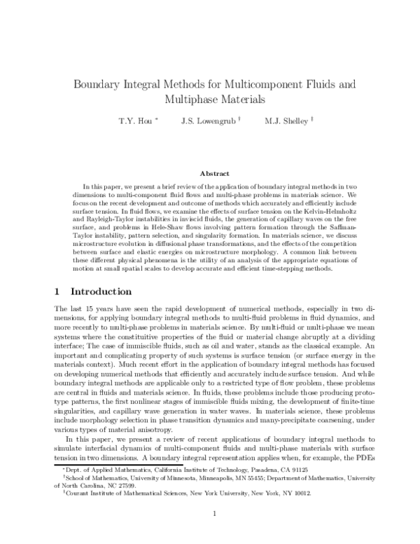 (PDF) Boundary Integral Methods for Multicomponent Fluids and Multiphase Materials