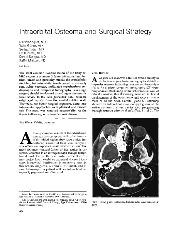 (PDF) Intraorbital Osteoma and Surgical Strategy