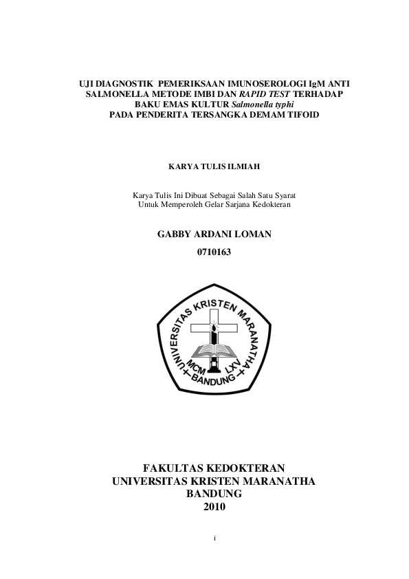 (PDF) Uji Diagnostik Pemeriksaan Imunoserologi IgM Anti Salmonella ...